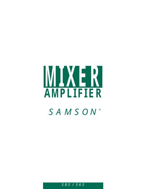 Download the S63 User Manual in PDF format - Samson