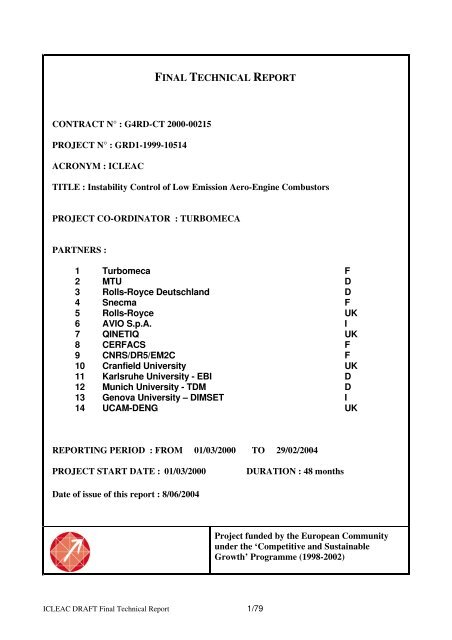 FINAL TECHNICAL REPORT - IWR FINAL TECHNICAL REPORT - IWR