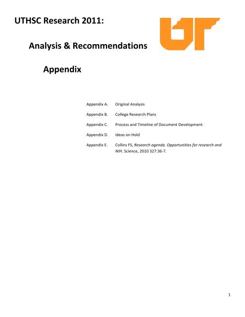 Strategic Research Analysis - Appendix - The University of ...