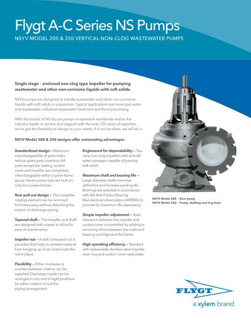 Flygt A-C Series NS Pumps - Water Solutions