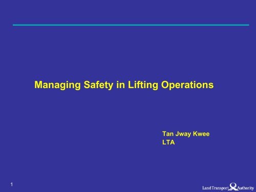Managing Safety in Lifting Operations