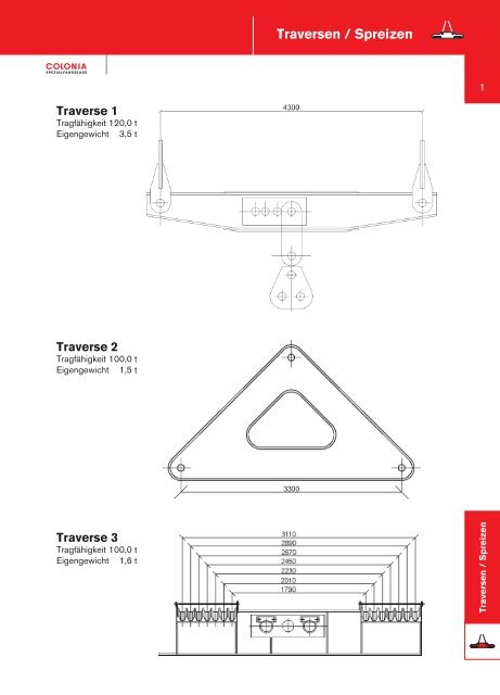 Traversen / Spreizen - COLONIA Spezialfahrzeuge