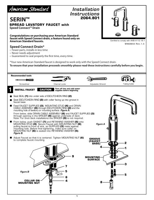 American Standard Bathroom Faucet Installation Instructions – Rispa