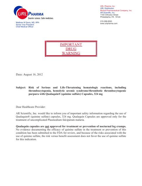 Dear HCP Letter - PDR.net