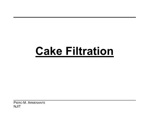 Cake Filtration