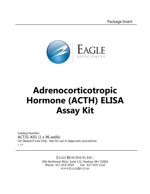 Adrenocorticotropic Hormone (ACTH) ELISA Assay Kit - EagleBio