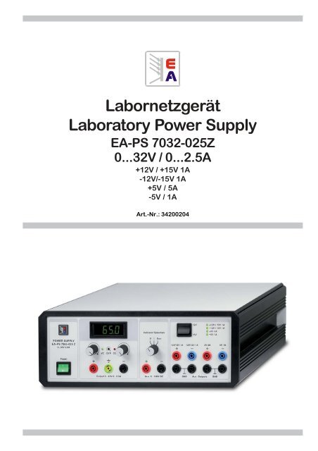 Labornetzgerät Laboratory Power Supply - EA-Elektro Automatik