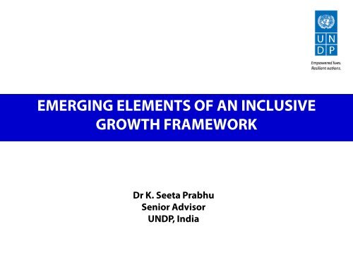 Emerging Elements Of Inclusive Growth Framework
