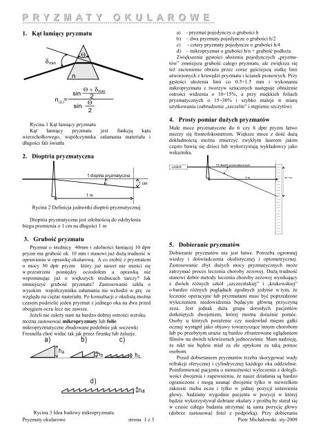 Pryzmaty okularowe - Optimed