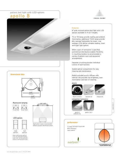 Apollo 8 - Patient Bed Light with LED options FMA8M ... - Focal Point