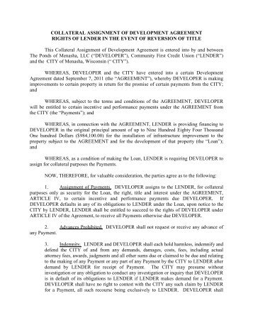 Collateral Assignment Agreement - Lawyers Mutual Insurance