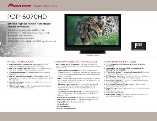 PDP-6070HD - Plasma TV Buying Guide