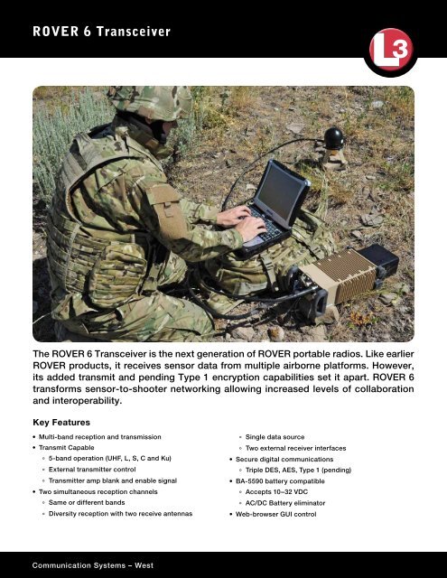 ROVER 6 Transceiver - L-3 Communications