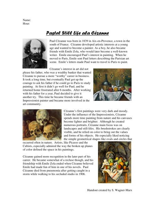 Cezanne Still Life Handout
