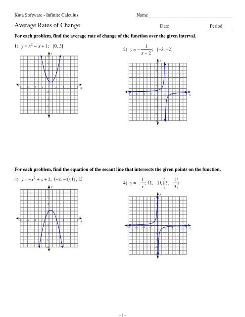 Rate Of Change Worksheet Kuta Worksheet