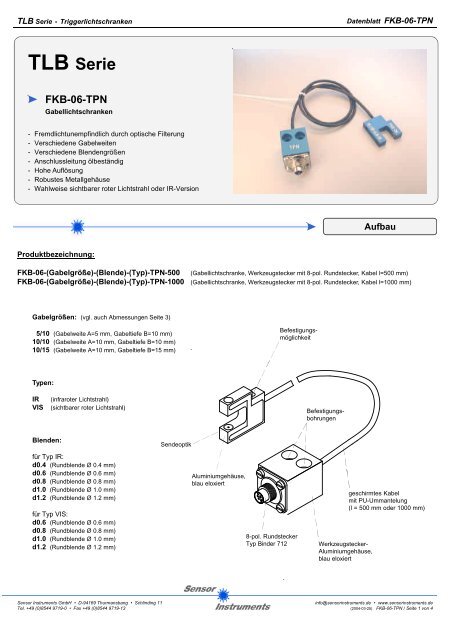 Download Datenblatt (PDF) - Sensor Instruments