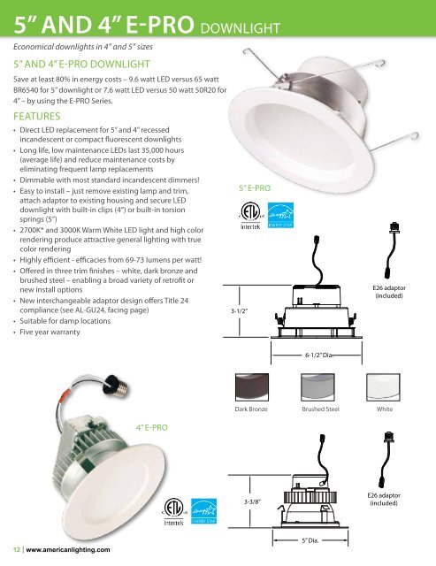 Cut Sheet - American Lighting