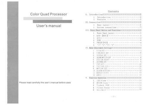 QS29 Color Quad Processor User Manual