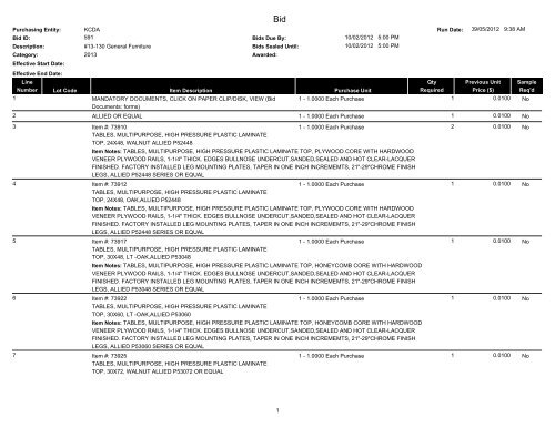Specifications - KCDA