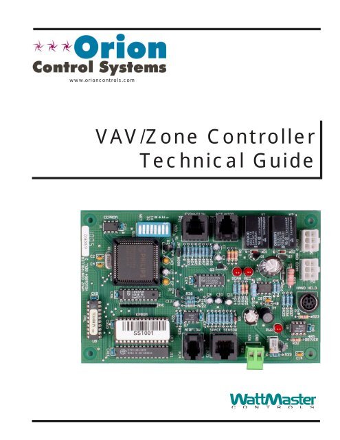 VAV/Zone Controller Technical Guide - Orion Control Systems