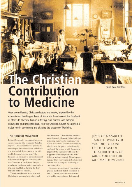 The Christian Contribution to Medicine - Christian Medical Fellowship
