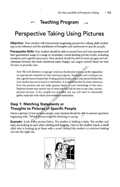 Teaching Program Perspective Taking Using Pictures - Pro-Ed