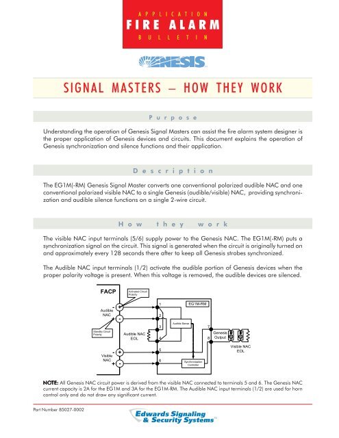 Genesis Signal Masters - How they work - Edwards Signaling