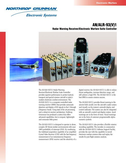AN/ALR-93(V) - Northrop Grumman Corporation