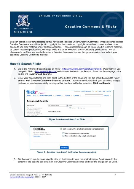 Flickr and Creative Commons Images - University of Melbourne