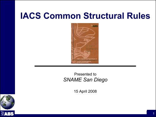 IACS Common Structural Rules - SNAME.org