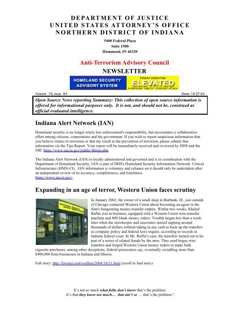 Anti-Terrorism Advisory Council NEWSLETTER