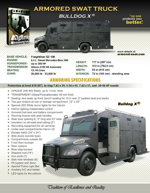 ARMORED SWAT TRUCK - Alpine Armoring Inc.