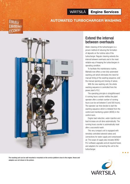 Automated Turbocharger Washing for 32, W32, W46 ... - WÃƒÂ¤rtsilÃƒÂ¤