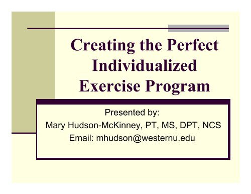 Creating the Perfect Individualized Exercise Program