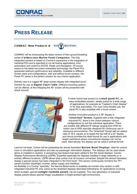 PRESS RELEASE - CONRAC Gmbh