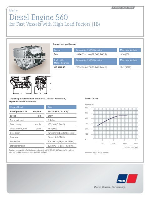 Diesel Engine S60 - MTU Shop
