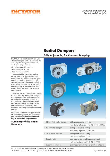 06 Radial Dampers - Dictator