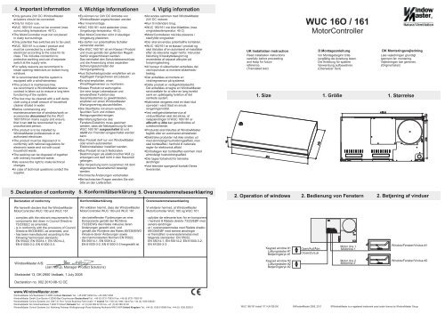 WUC 16O / 161 - WindowMaster
