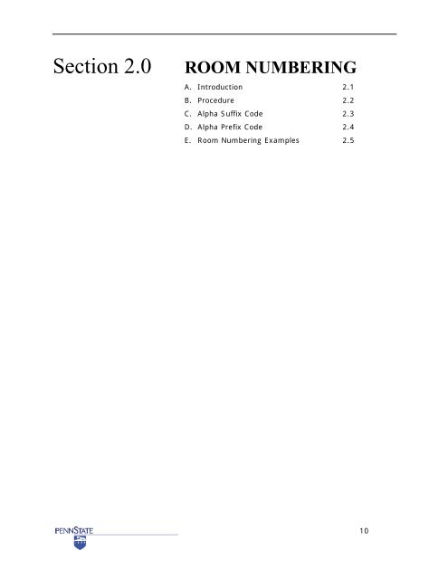 Room Numbering Standards - Office of Physical Plant