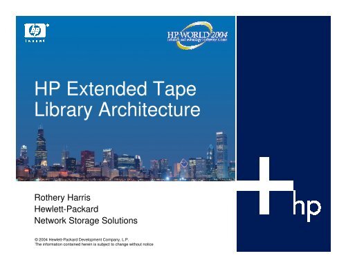 HP Extended Tape Library Architecture - OpenMPE