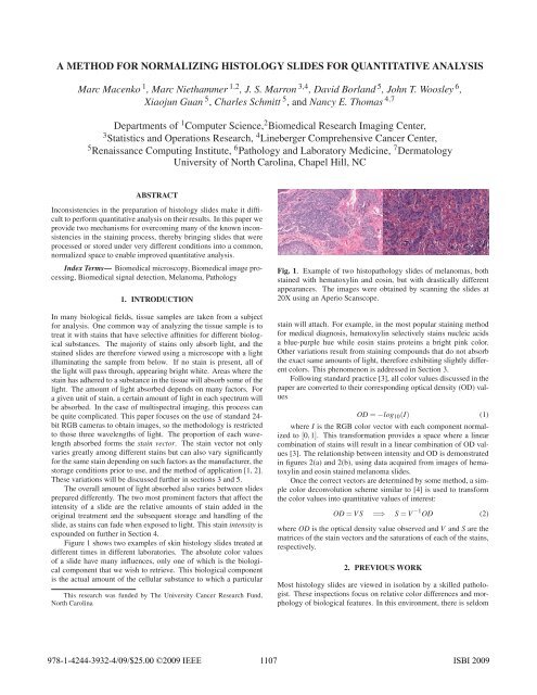 A Method for Normalizing Histology Slides for Quantitative Analysis
