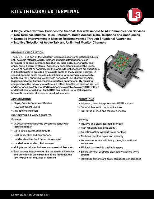 kITE INTEGRATED TERMINAL - L-3 Communications