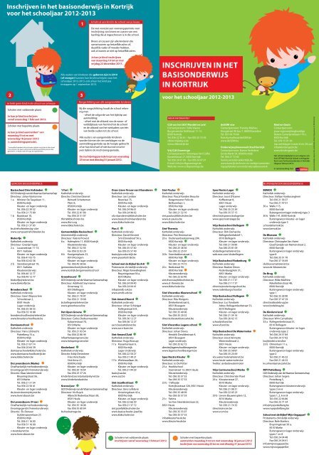 INSCHRIJVEN IN HET BASISONDERWIJS IN ... - Stad Kortrijk