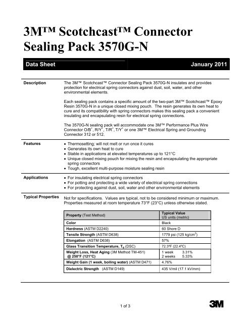 3Mâ„¢ Scotchcastâ„¢ Connector Sealing Pack 3570G-N