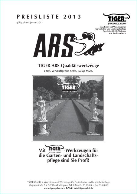 PDF Preisliste ARS (Stand: 2013) - Tiger Pabst GmbH