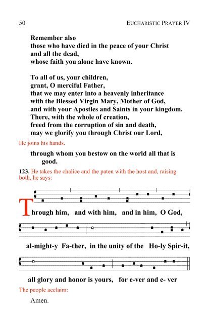 50 EUCHARISTIC PRAYER IV