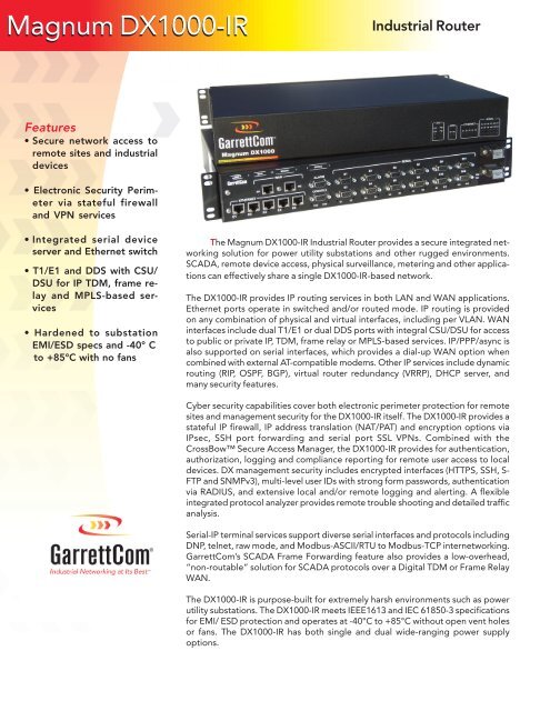 Magnum DX1000-IR - GarrettCom