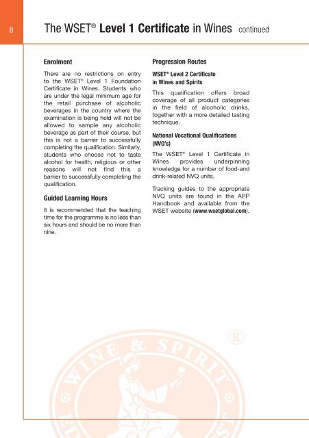 8 The WSET ® Lev