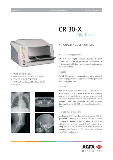 CR 30-X - Custom X-Ray Digital Equipment