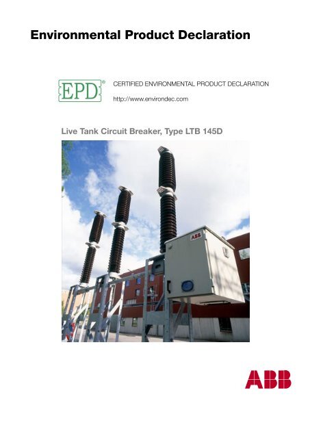 EPD Live Tank Circuit Breaker LTB 145D - Abb